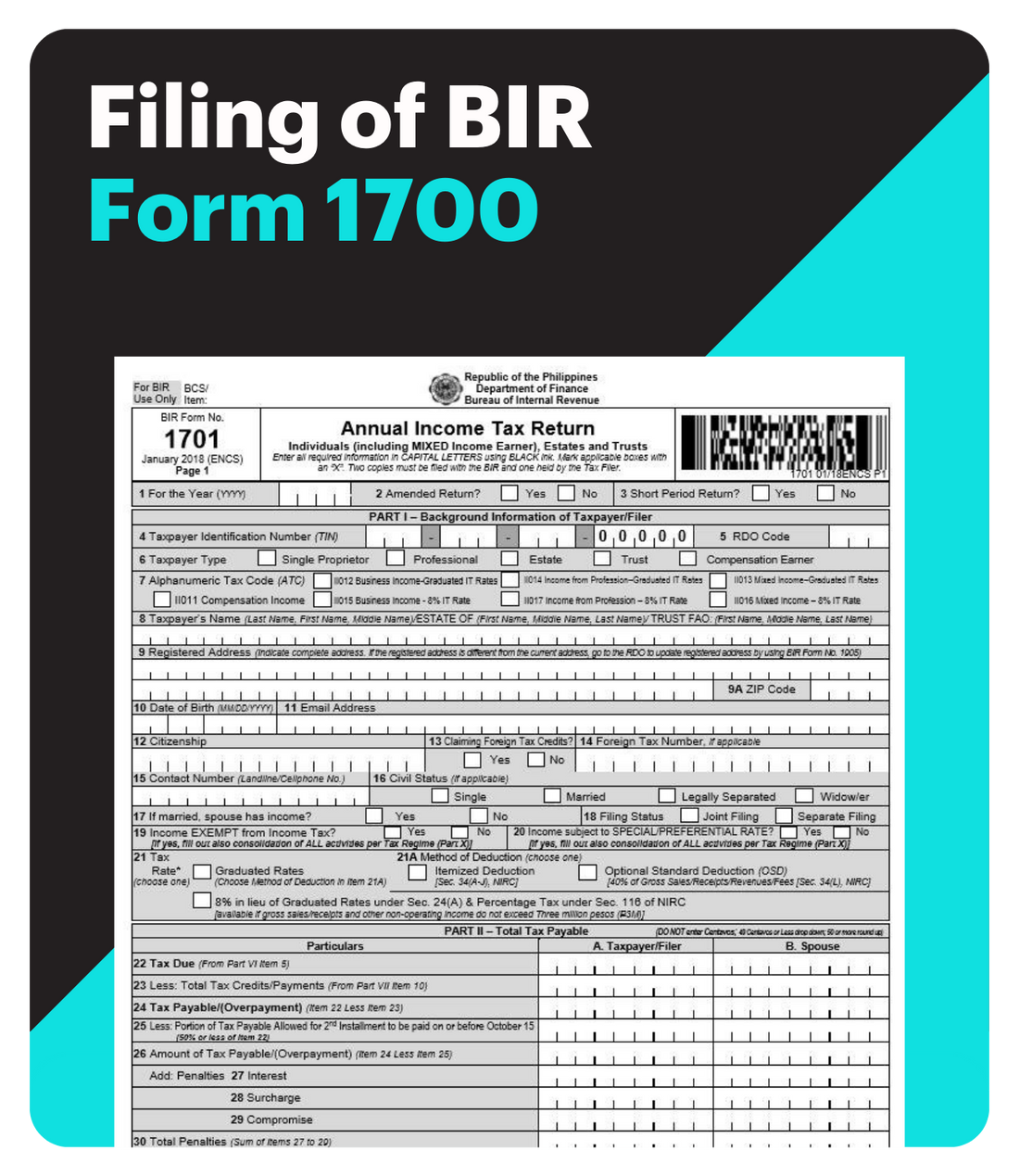 Filing of BIR Form 1700 – Taxumo Partner Services