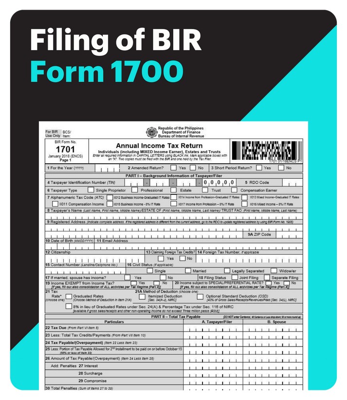 Filing of BIR Form 1700 – Taxumo Partner Services
